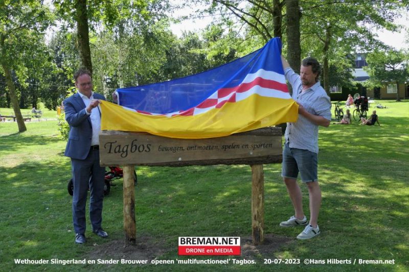 Wethouder Slingerland en Sander Brouwer openen ‘multifunctioneel’ Tagbos.